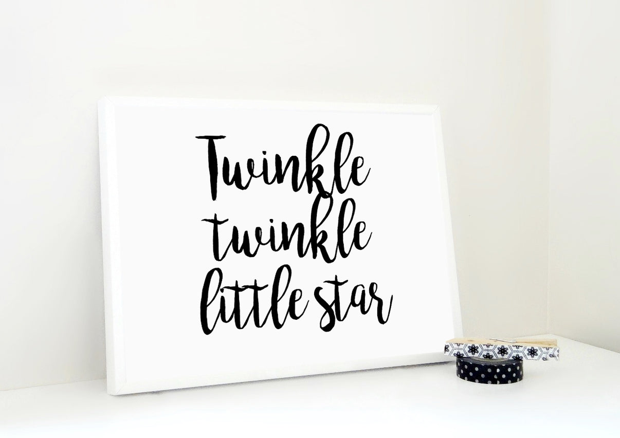 Twinkle Twinkle Printable, Twinkle Little Star Print, Sleep Sign – Bert ...