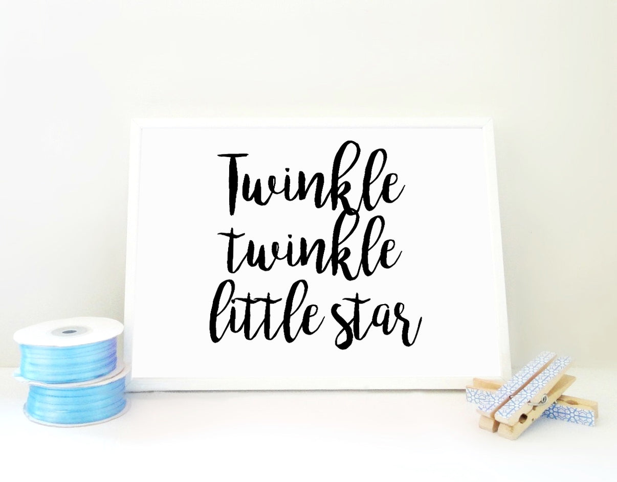 Twinkle Twinkle Printable, Twinkle Little Star Print, Sleep Sign – Bert ...