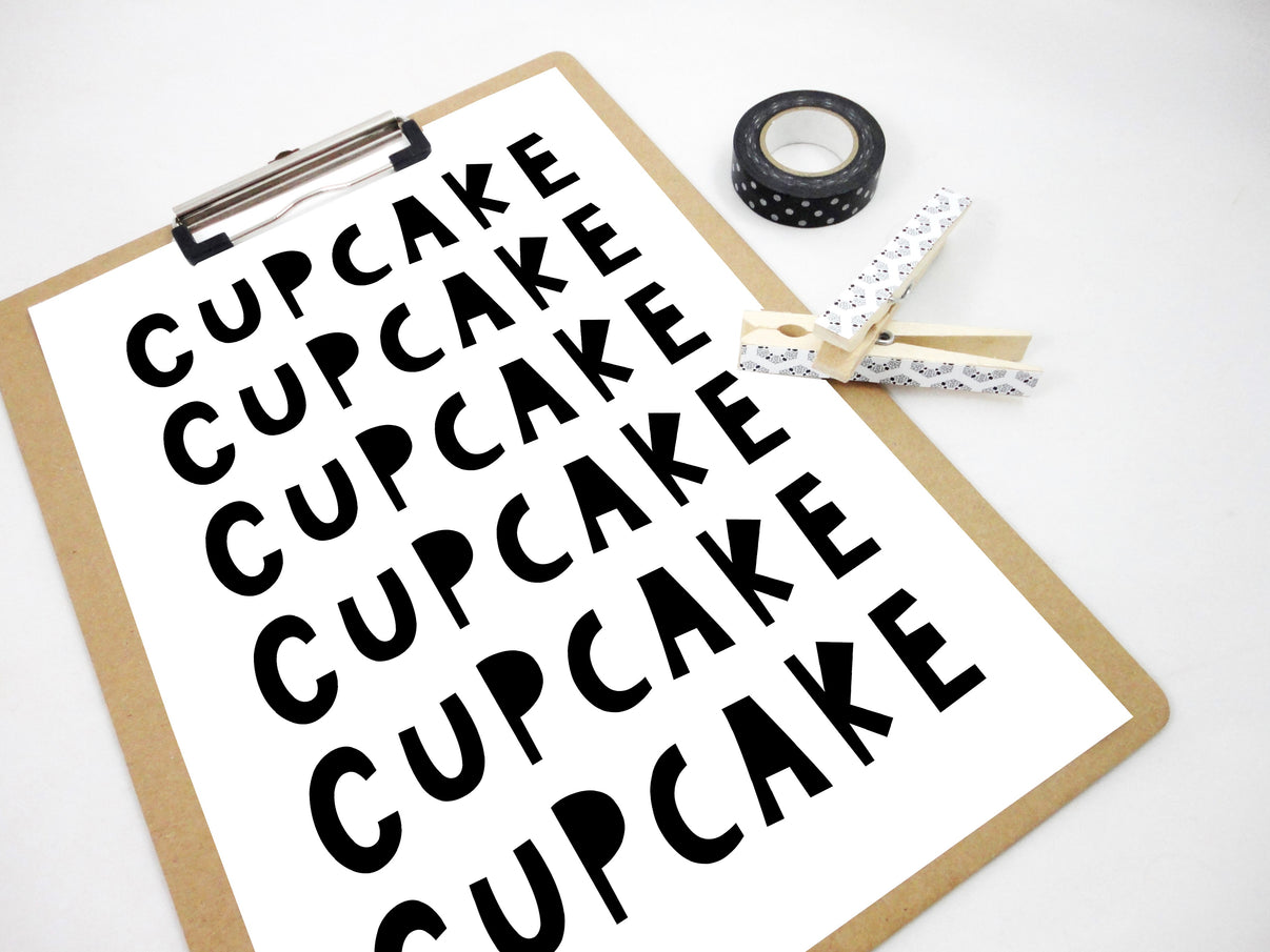Cupcake Printable No2, Cupcake Poster, Kitchen Wall Art – Bert and Mary ...